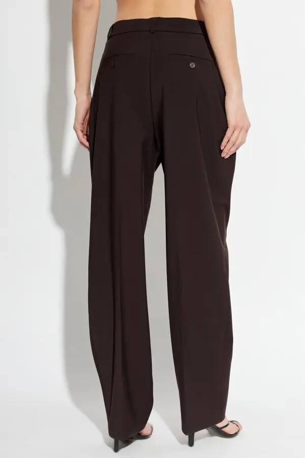 Lacoste Tailored Pleated Trousers - Brown