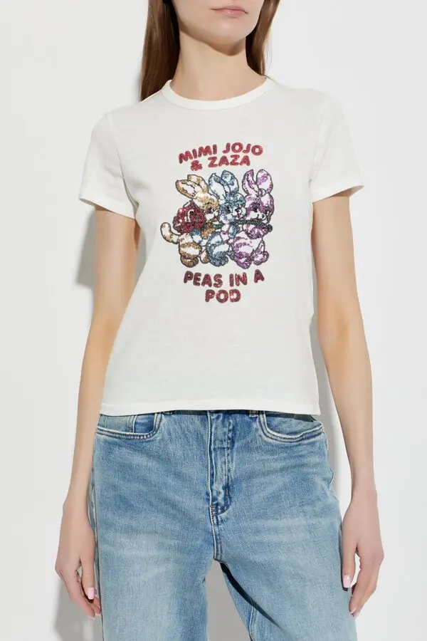 Kenzo T-shirt With Sequined Applique