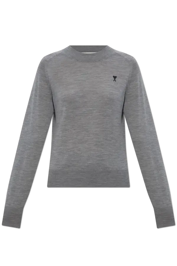 Ami Wool Sweater With Embroidered Logo