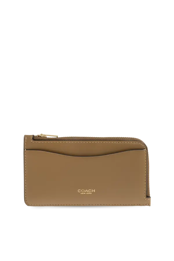 COACH Leather Card Holder - Brown