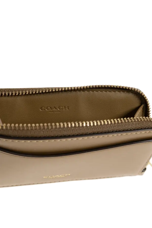 COACH Leather Card Holder - Brown