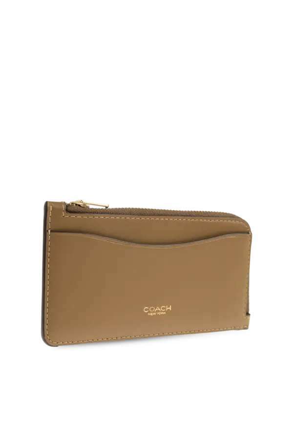 COACH Leather Card Holder - Brown
