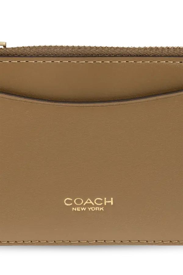 COACH Leather Card Holder - Brown