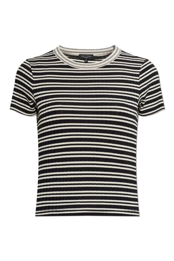 Rag & Bone Striped Pattern Top - Black