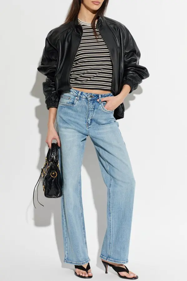 Rag & Bone Striped Pattern Top - Black