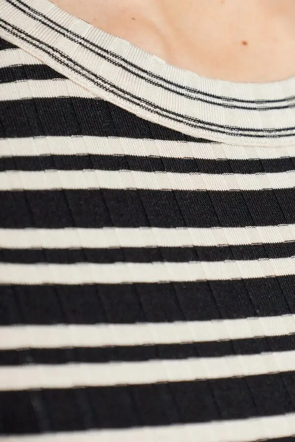 Rag & Bone Striped Pattern Top - Black