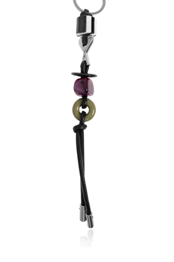 AMI Paris Keyring With Pendant - Black