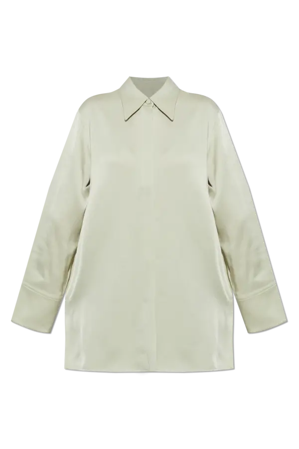 JIL SANDER Loose-fit Satin Shirt - Green