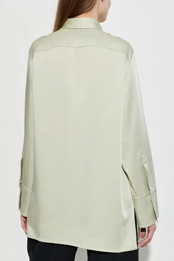JIL SANDER Loose-fit Satin Shirt - Green