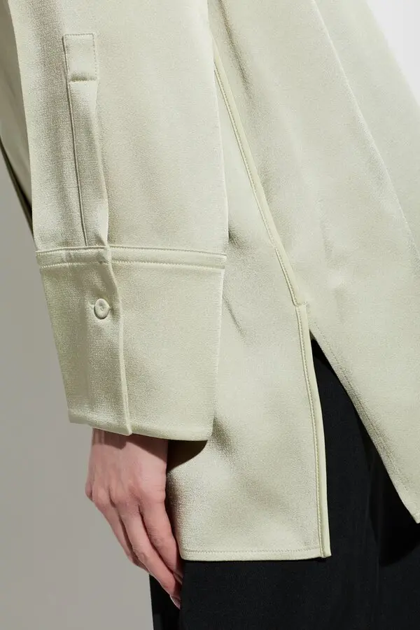 JIL SANDER Loose-fit Satin Shirt - Green
