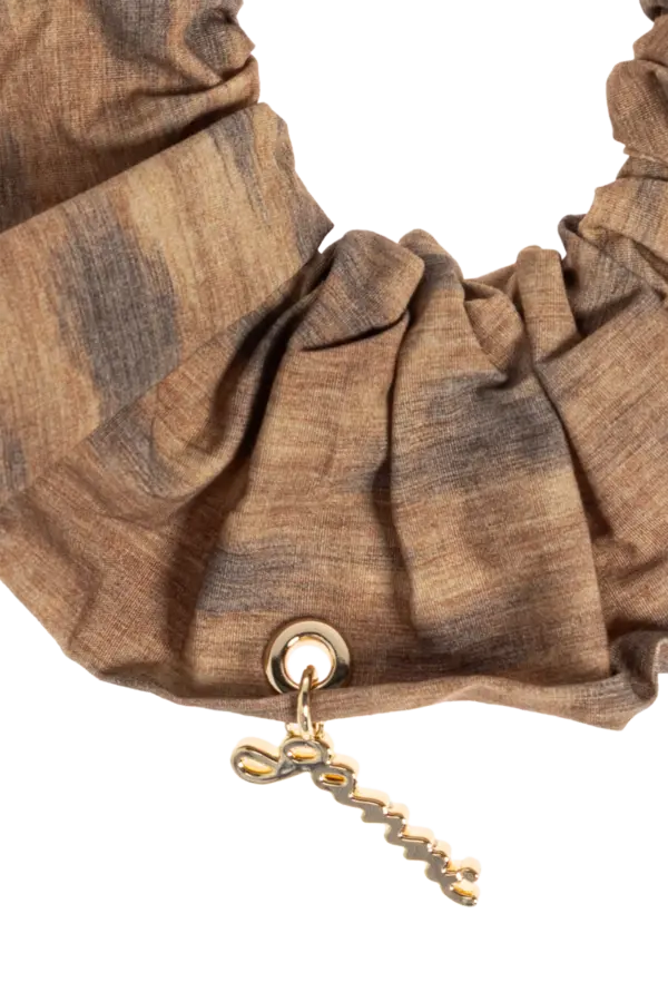 GANNI Logo Hair Scrunchie - Brown