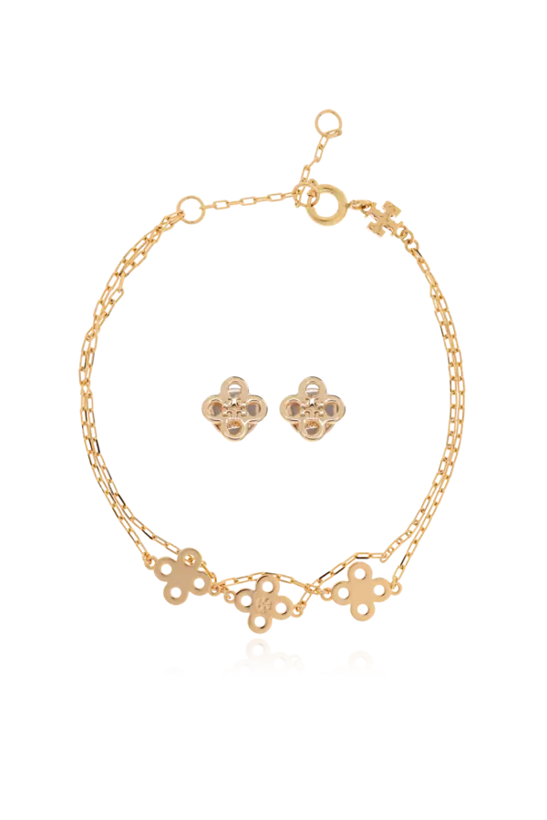 Tory Burch Bracelet And Earrings Set - Gold