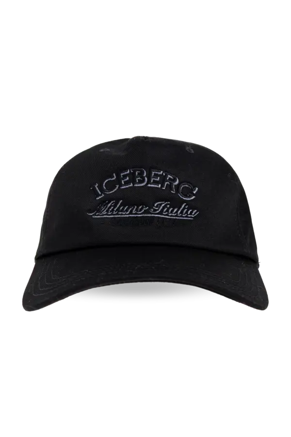 Iceberg Baseball Cap With Embossed Logo - Black