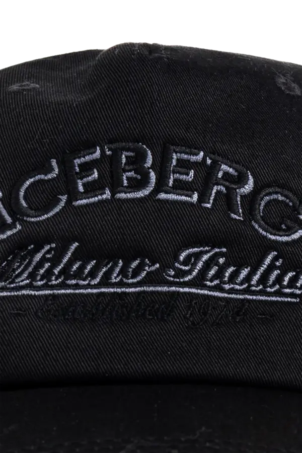 Iceberg Baseball Cap With Embossed Logo - Black