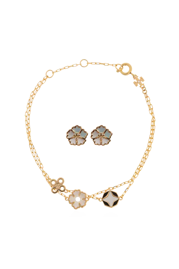 Tory Burch Set: Bracelet And Earrings - Gold