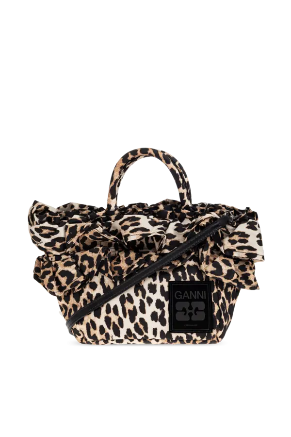 GANNI Logo Handbag - Brown