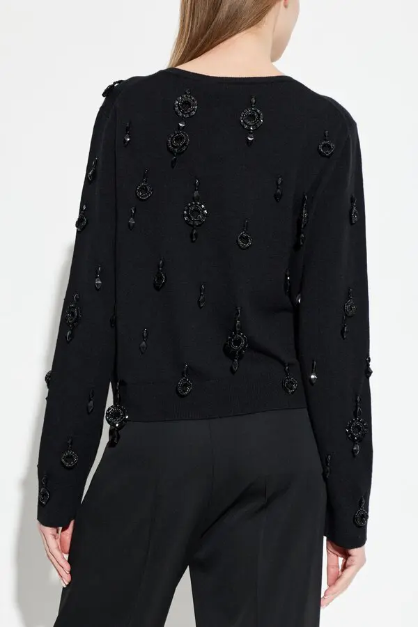 Tory Burch Appliquéd Wool-cashmere Cardigan