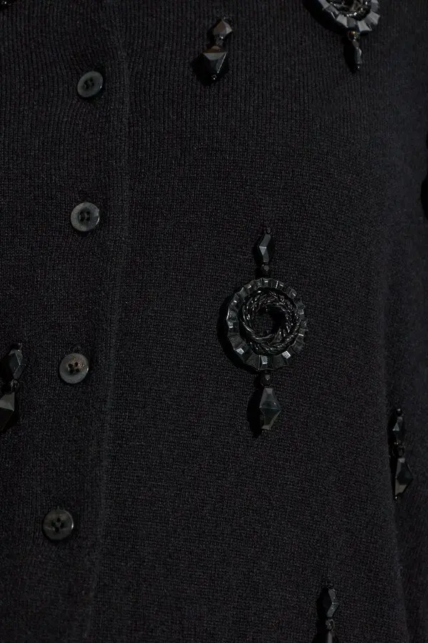 Tory Burch Appliquéd Wool-cashmere Cardigan