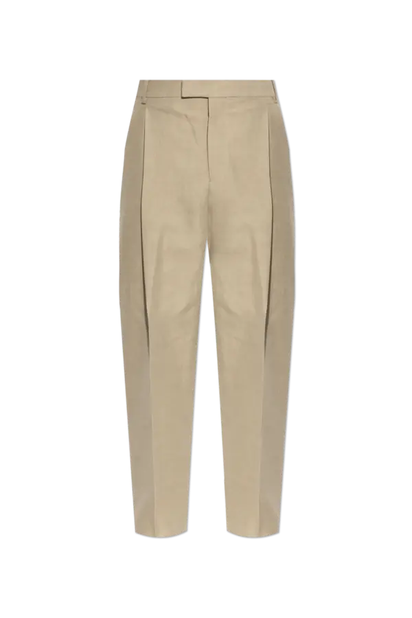 FERRAGAMO Creased Trousers - Beige