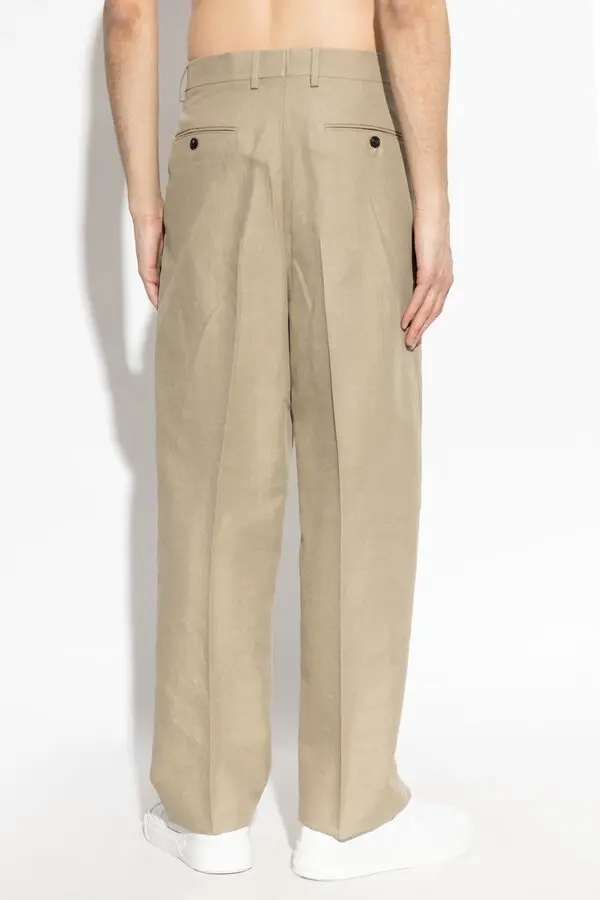 FERRAGAMO Creased Trousers - Beige