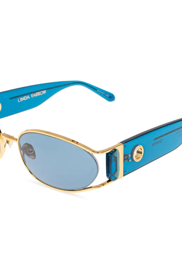 Linda Farrow Oval Sunglasses - Blue