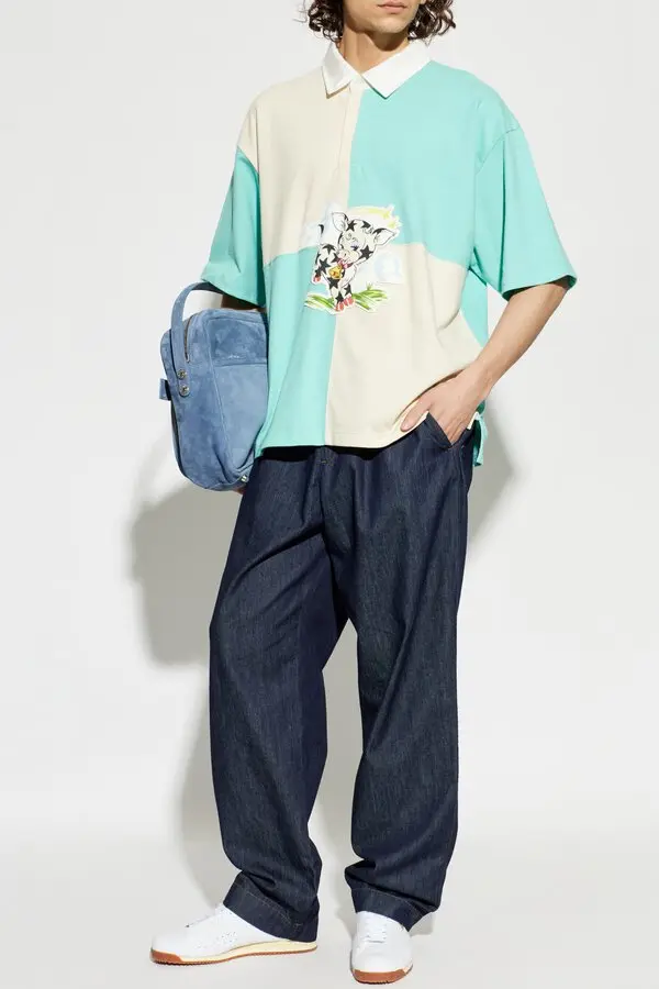 Kenzo Polo With A Colorful Patch - Blue