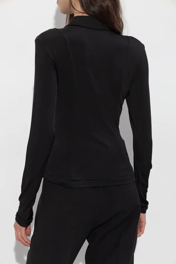 GANNI Fitted Cardigan With Tie