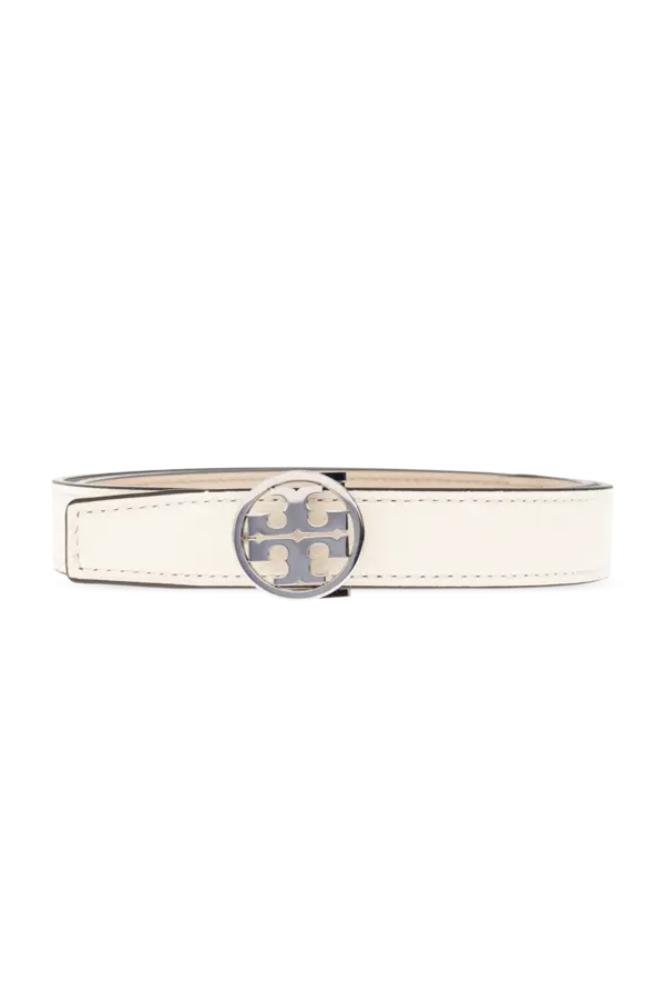 Tory Burch Reversible Leather Belt - Cream