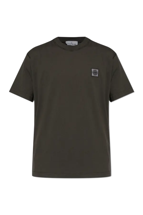 Stone Island T-shirt With Logo Patch - Black