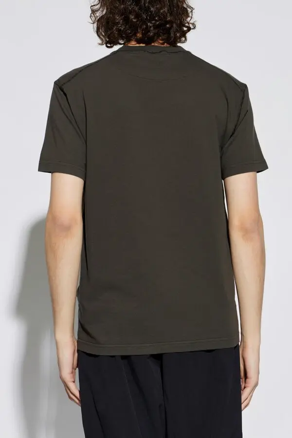 Stone Island T-shirt With Logo Patch - Black