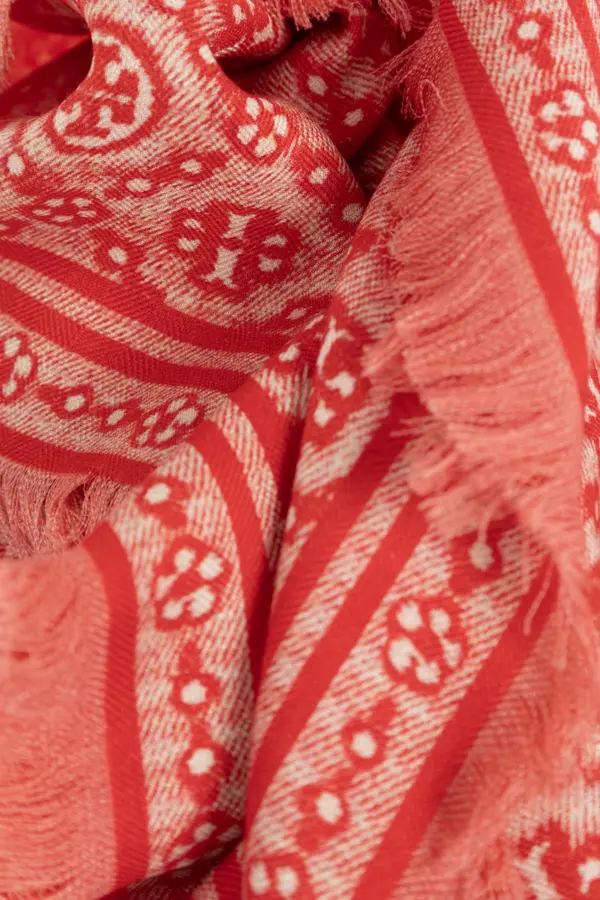 Tory Burch Scarf With Raw Edge Finish - Red