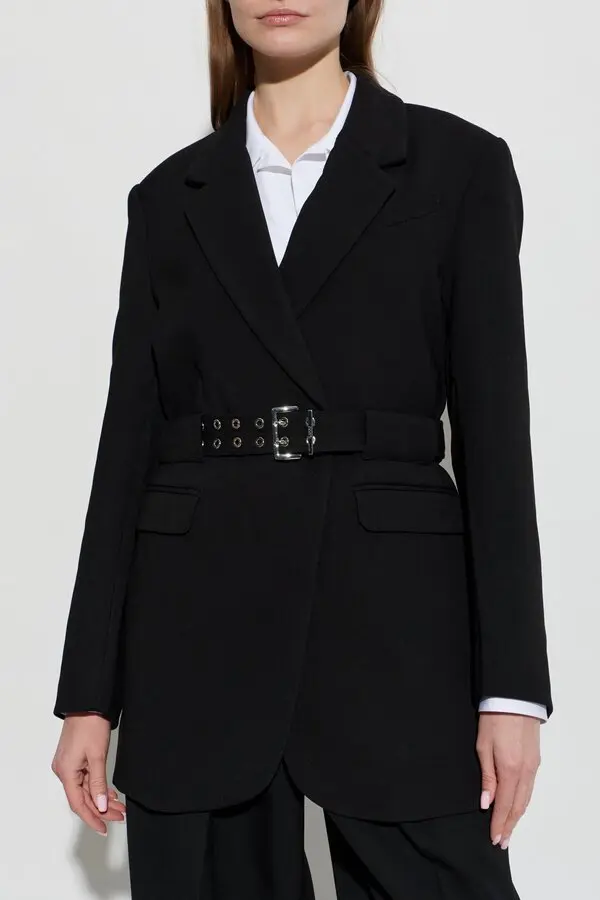 GANNI Waist-belted Blazer - Black