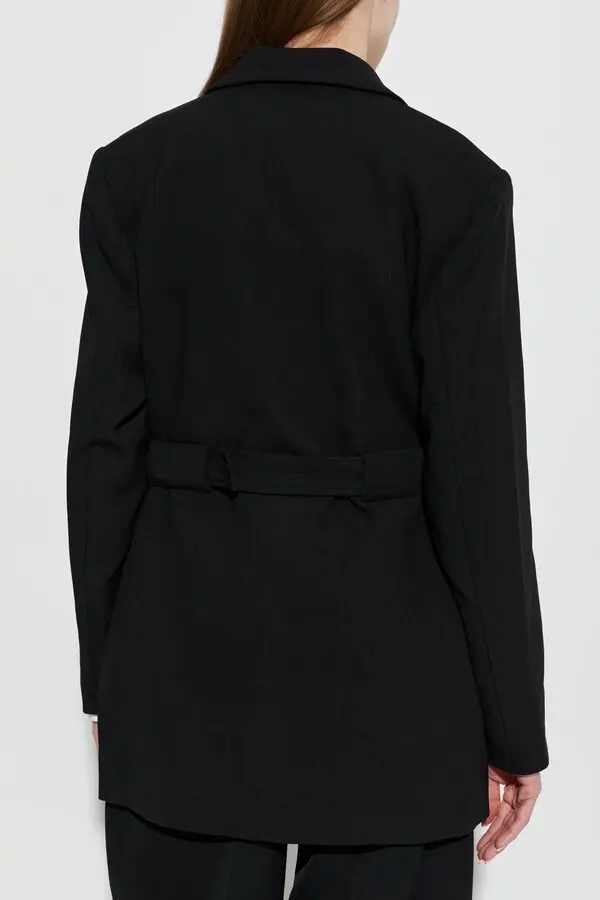 GANNI Waist-belted Blazer - Black