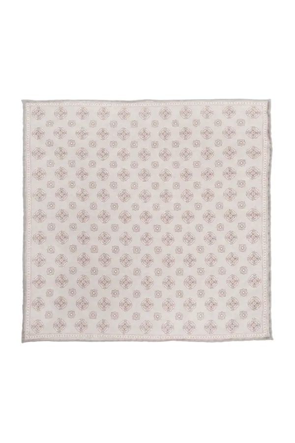 Eleventy Patterned Pocket Square - Grey