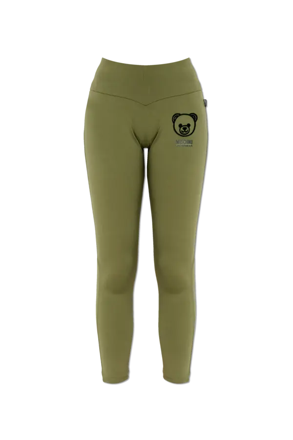 Moschino Leggings With Raised Logo - Green