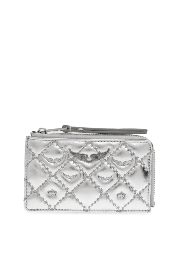 Zadig&Voltaire Leather Card Holder - Silver