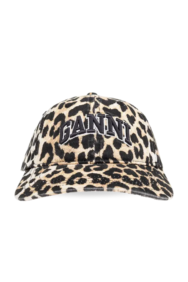 GANNI Leopard Patterned Baseball Cap - Beige