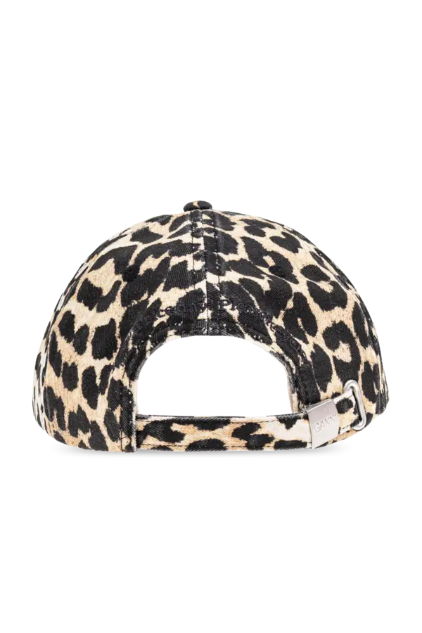 GANNI Leopard Patterned Baseball Cap - Beige