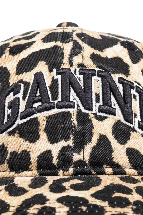 GANNI Leopard Patterned Baseball Cap - Beige