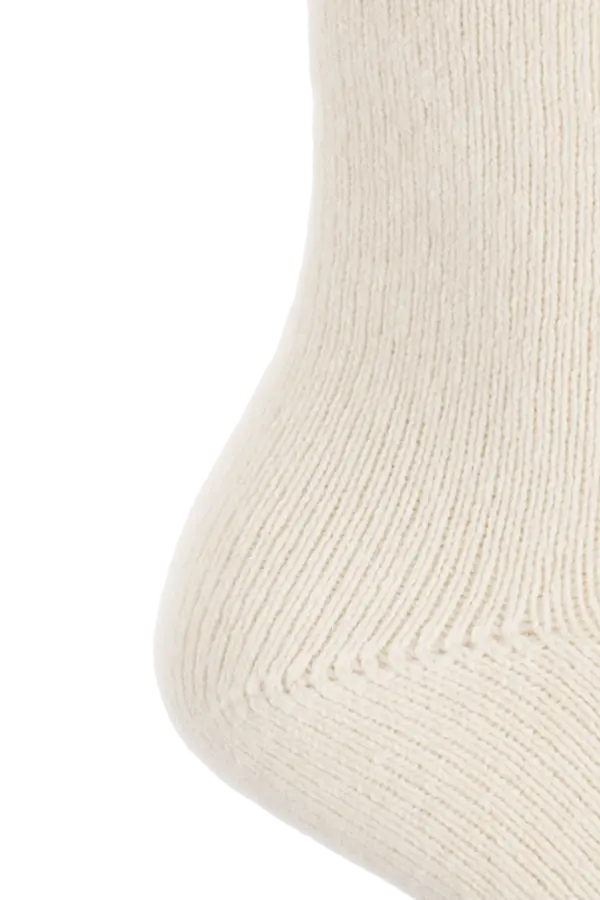 GANNI Wool Knee-high Socks - Cream