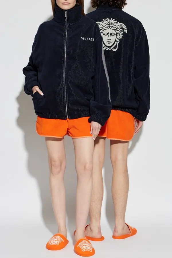 Versace Terry Cotton Shorts - Orange