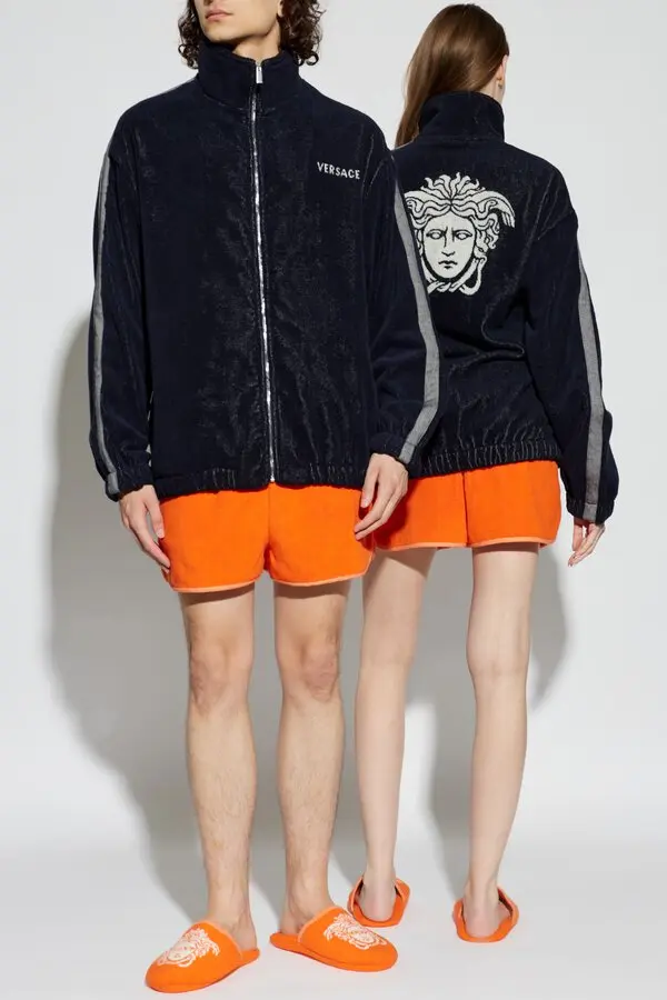 Versace Terry Cotton Shorts - Orange