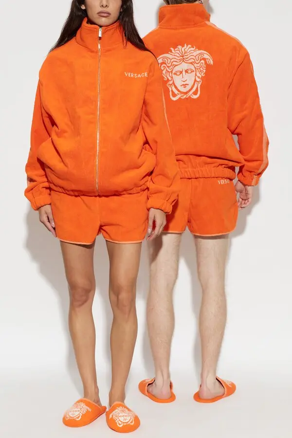 Versace Terry Cotton Shorts - Orange