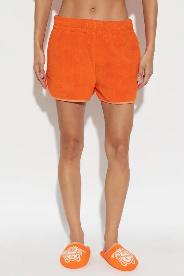 Versace Terry Cotton Shorts - Orange