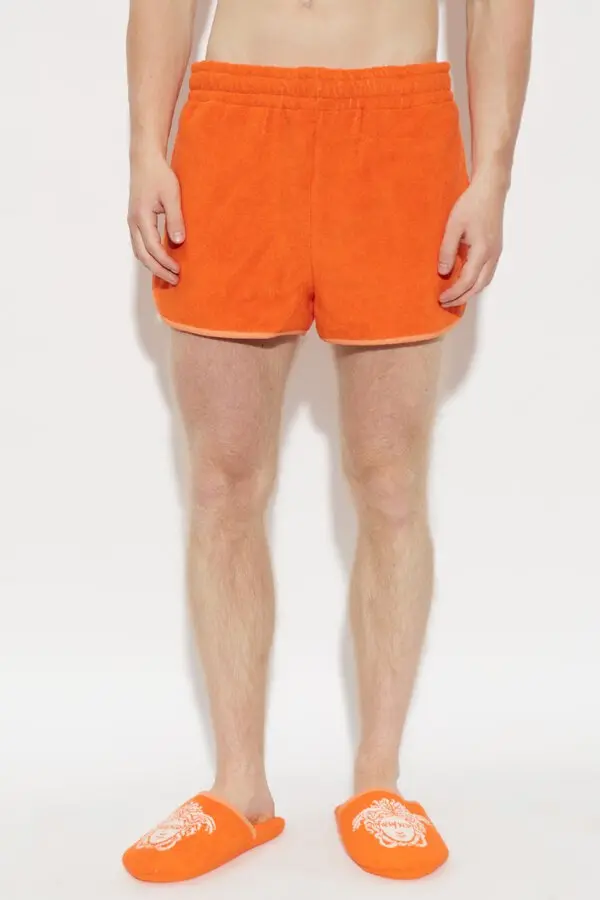 Versace Terry Cotton Shorts - Orange
