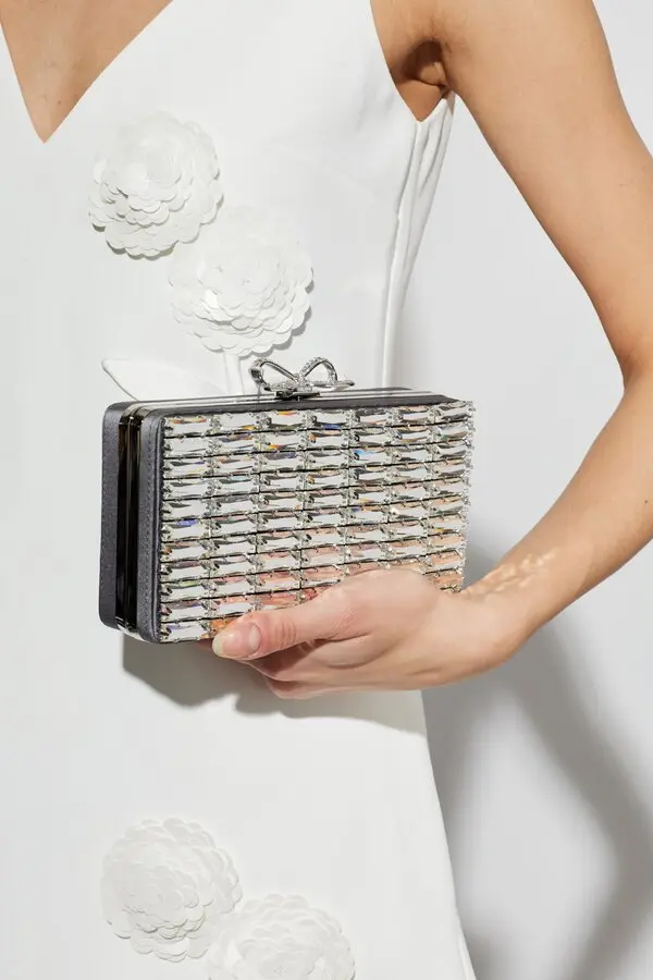SELF-PORTRAIT Clutch Bag With Crystal Embellishments