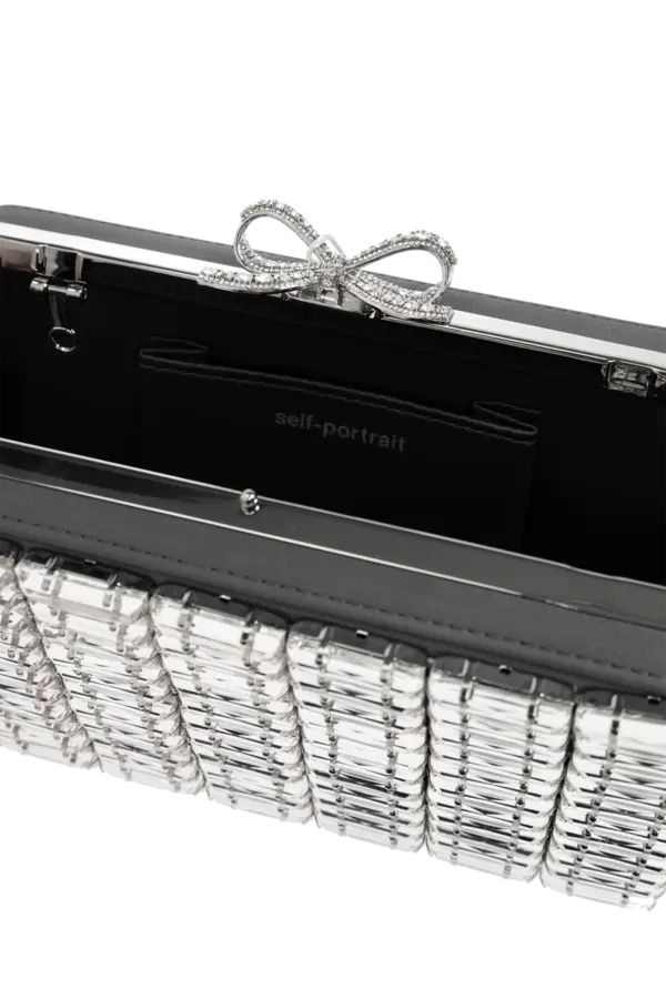 SELF-PORTRAIT Clutch Bag With Crystal Embellishments
