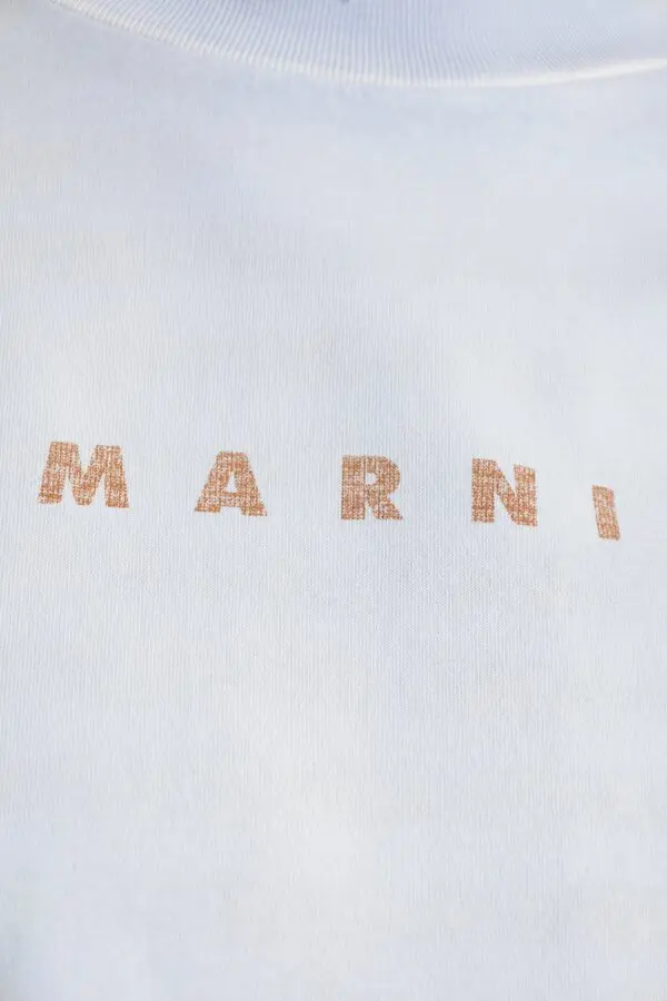 Marni T-shirt With Printed Logo - Light Blue