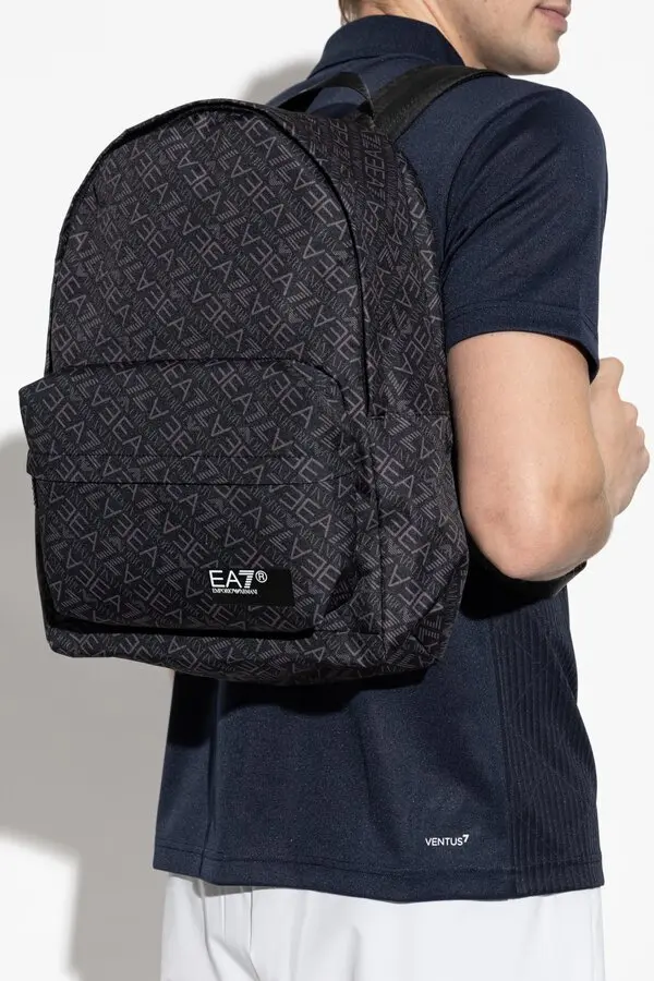 EA7 Monogram Backpack - Black