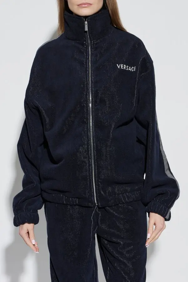 Versace Cotton Terry Sweatshirt - Navy Blue